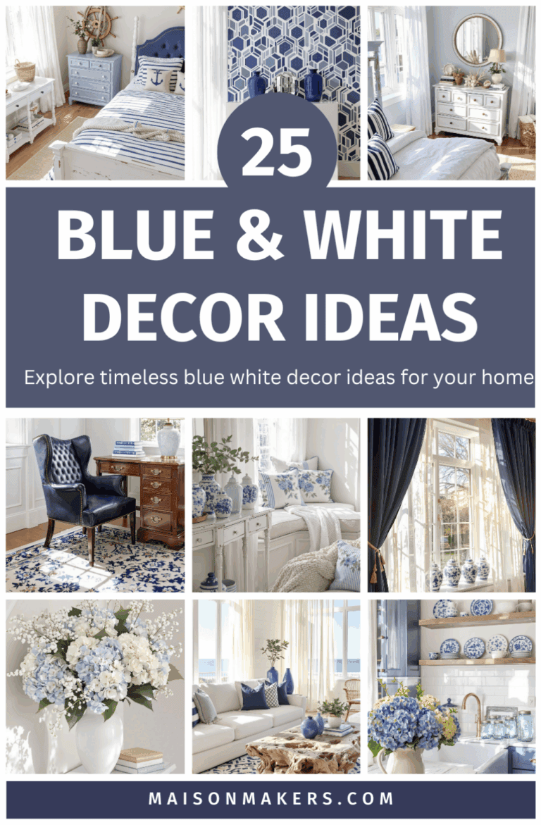 25 Blue and White Decor Ideas for a Classic and Fresh Look - Maison Maker