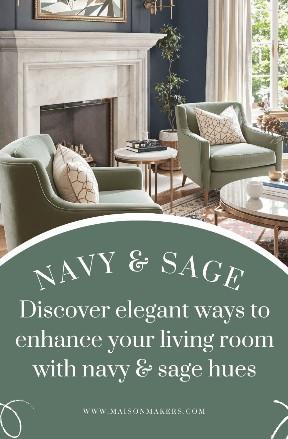 13 Navy and Sage Living Room Ideas for a Sophisticated Look - Maison Maker